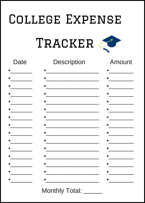 College Survival Kit Free Expense Tracker